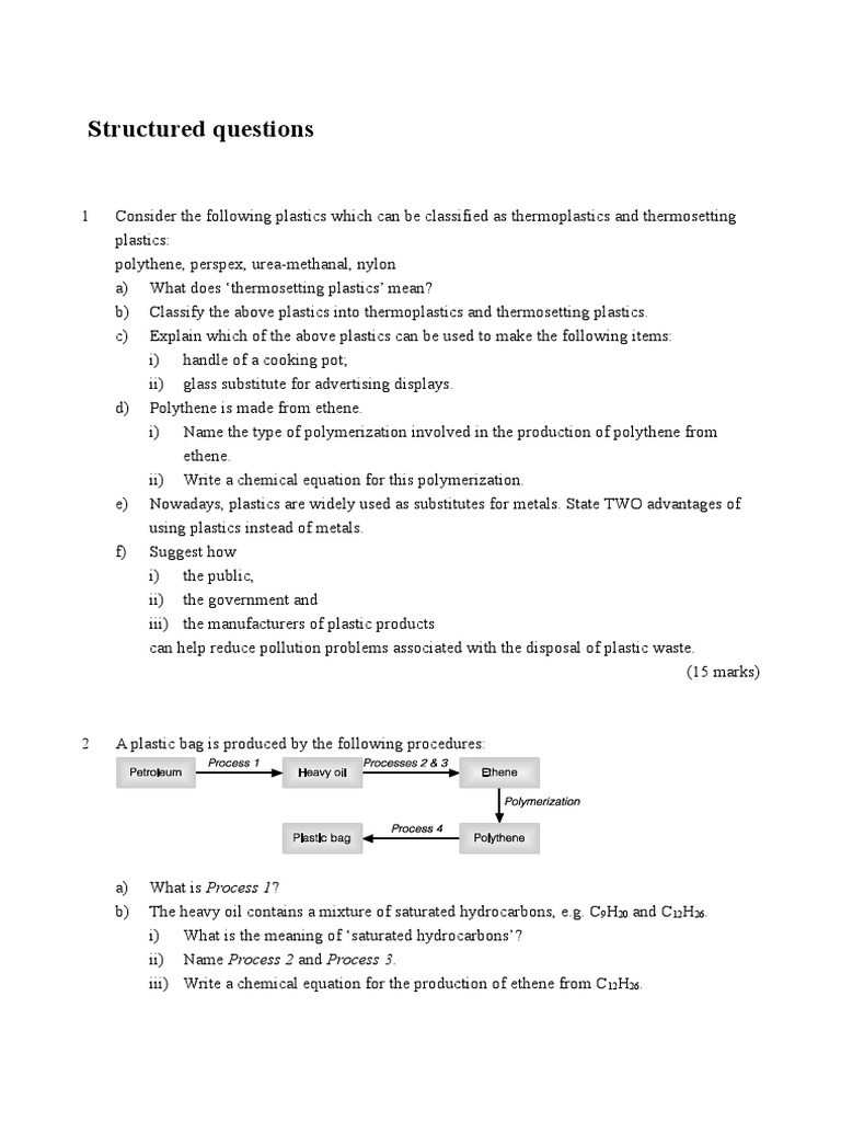 ChemistryQB Topic8c SQ e | PDF | Plastic | Polymers