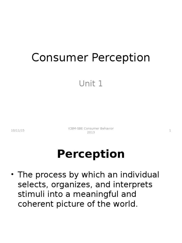 consumer perception.pptx | Perception | Consumer Behaviour