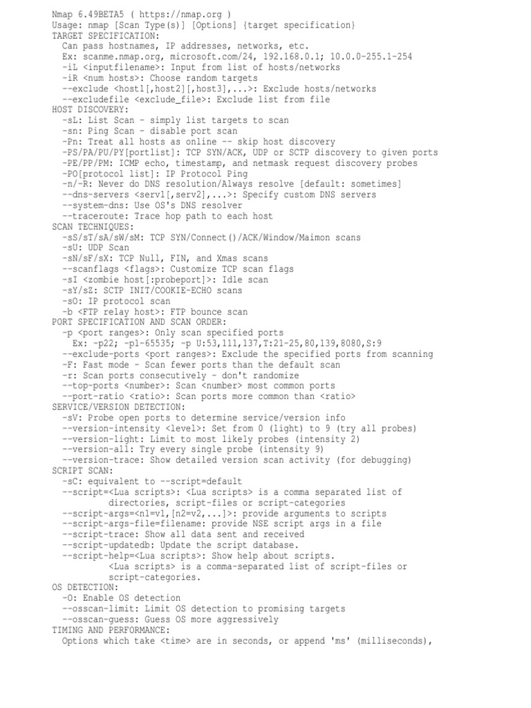 Manual Comand Nmap | PDF | Transmission Control Protocol | Port (Computer Networking)