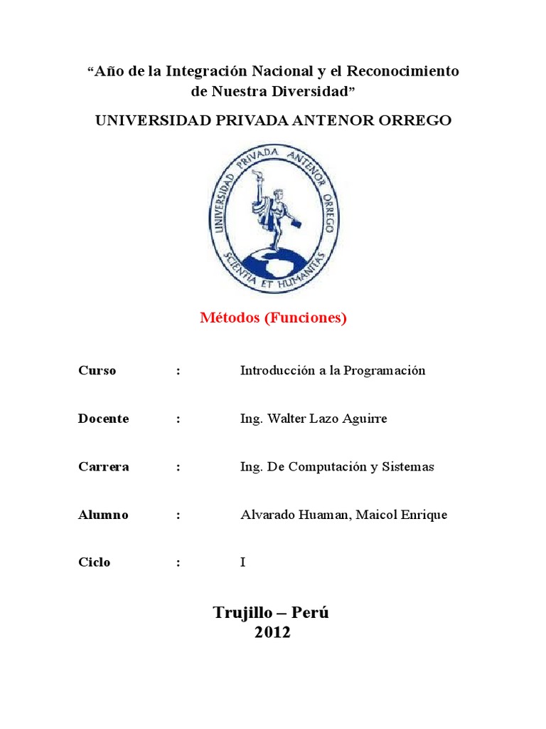 Metodos en Informatica | Descargar gratis PDF | Objeto (informática) | Método (programación de ...