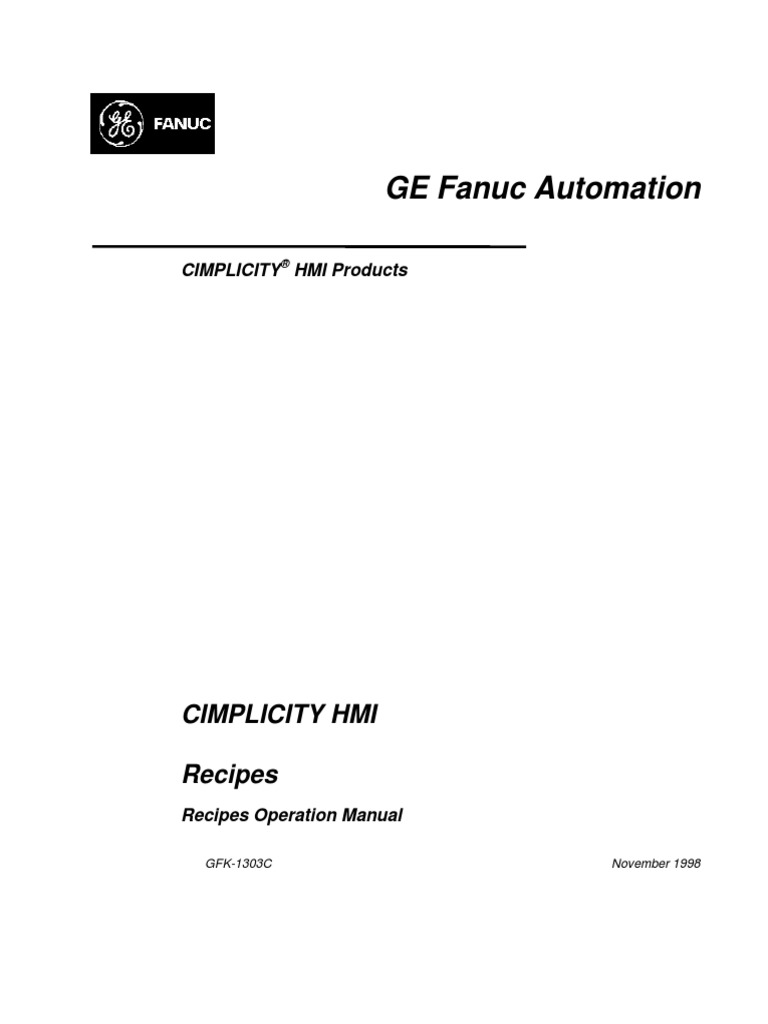 Gfk1303C - CIMPLICITY HMI Recipes Operation Manual | PDF | Menu ...