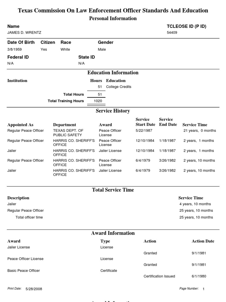 Texas Peace Officer License Overview | PDF | Sheriffs In The United ...