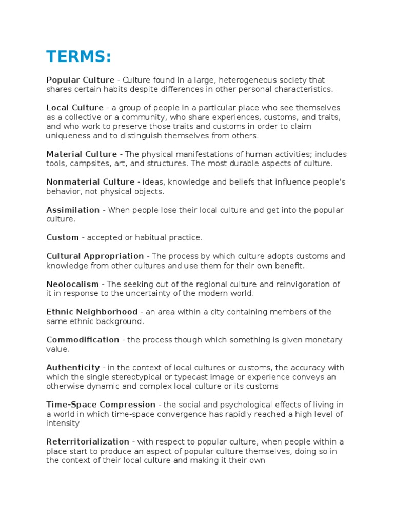 AP Human Geography Chapter 4 Terms | PDF | Behavioural Sciences ...