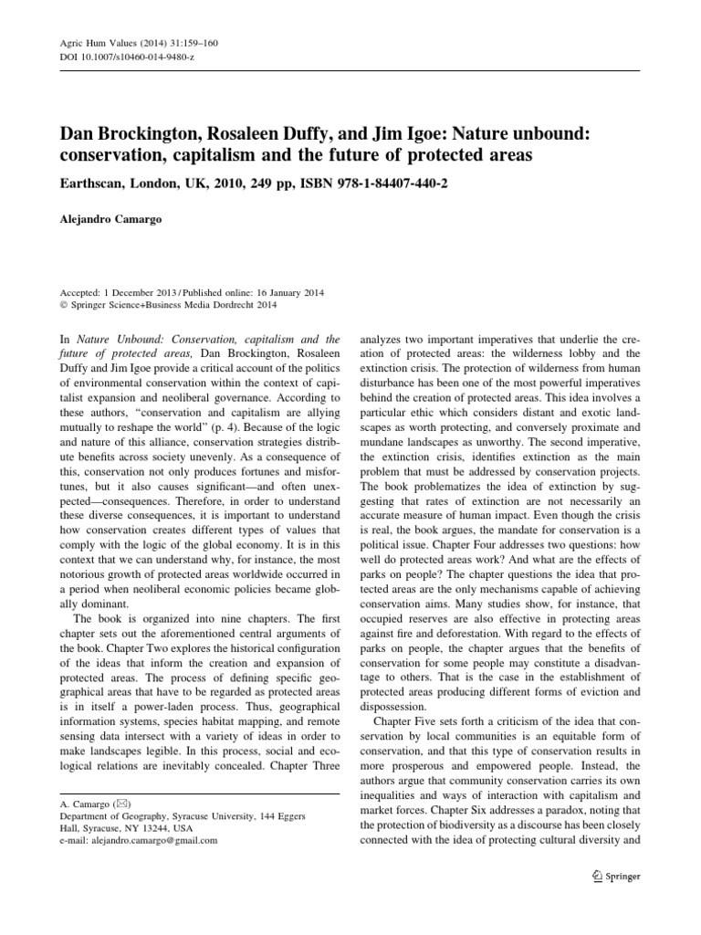 Dan Brockington, Rosaleen Duffy, and Jim Igoe: Nature Unbound ...