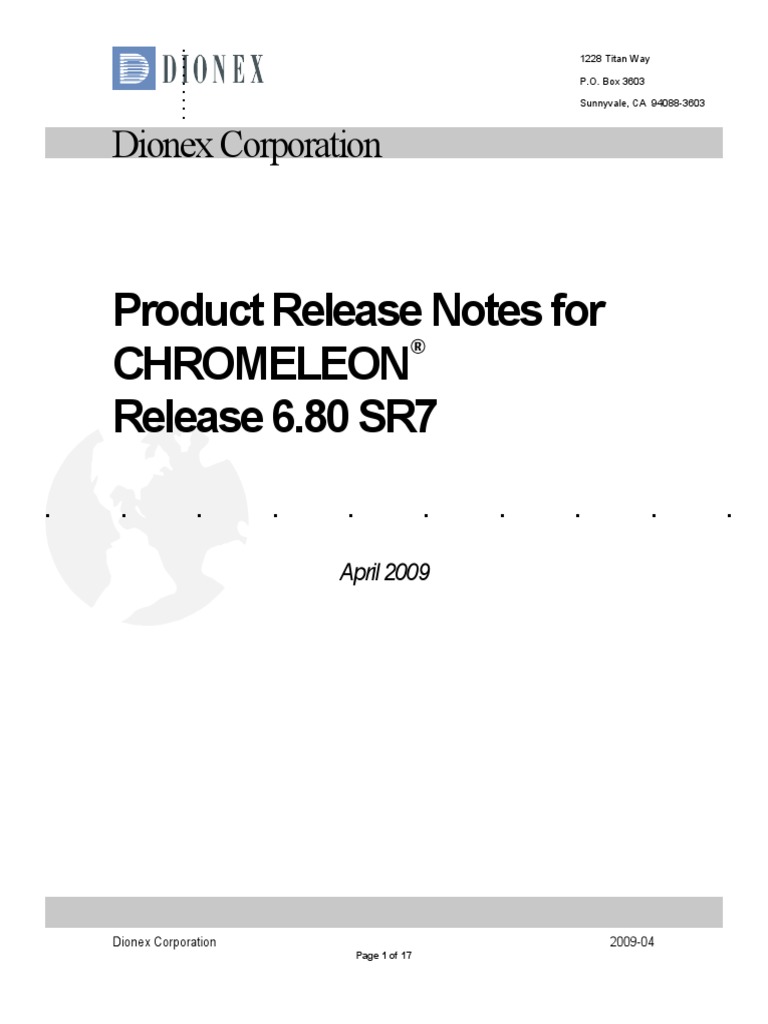 Chromeleon 6.80 SR7 - Release Notes | PDF | Windows Xp | Microsoft Windows