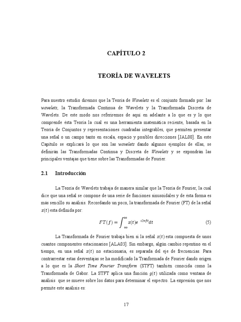 Teoria de Los Wavelets | PDF | Wavelet | Muestreo (procesamiento de señal)