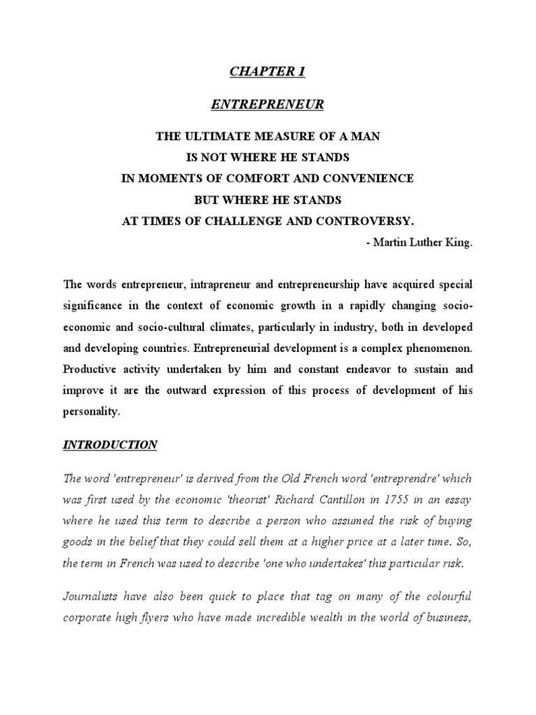 Chapter 1 Entrepreneur | Download Free PDF | Entrepreneurship | Factors ...