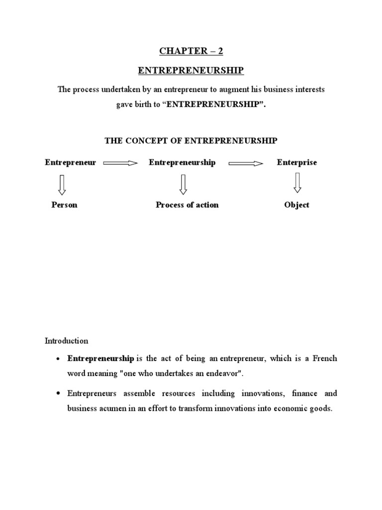 Chapter - 2 Entrepreneurship | PDF | Economic Development ...
