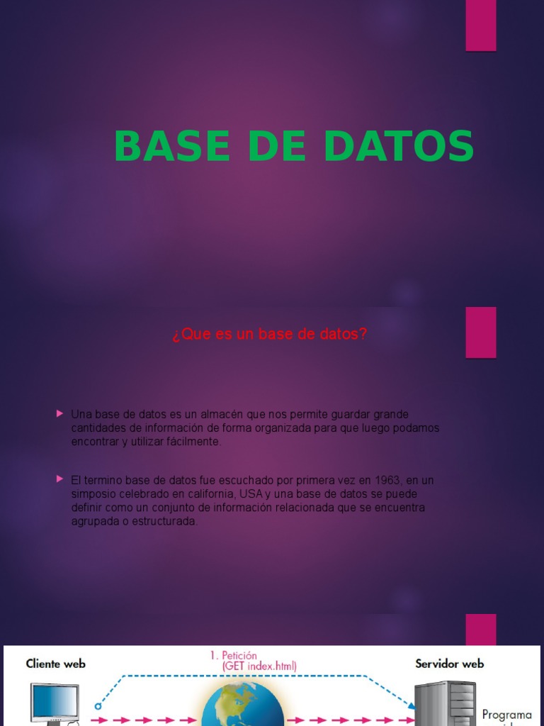 Base de Datos Presentacion en Power Point | Bases de datos | Gestión de ...