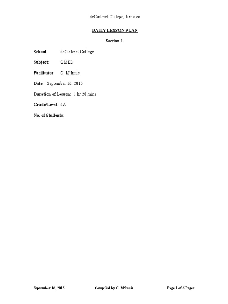 September 16, 2015 - 6A Forceslesson Plan | PDF | Technical Drawing ...