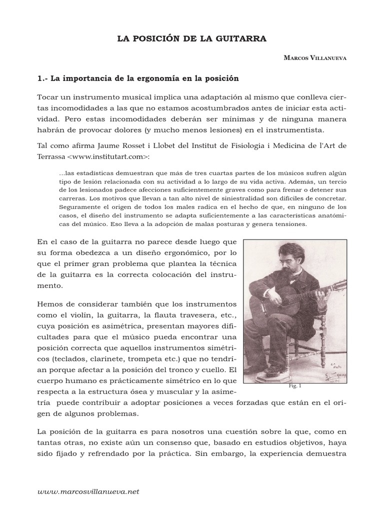 La Posicion Del A Guitarra | PDF | Guitarras | Violonchelo