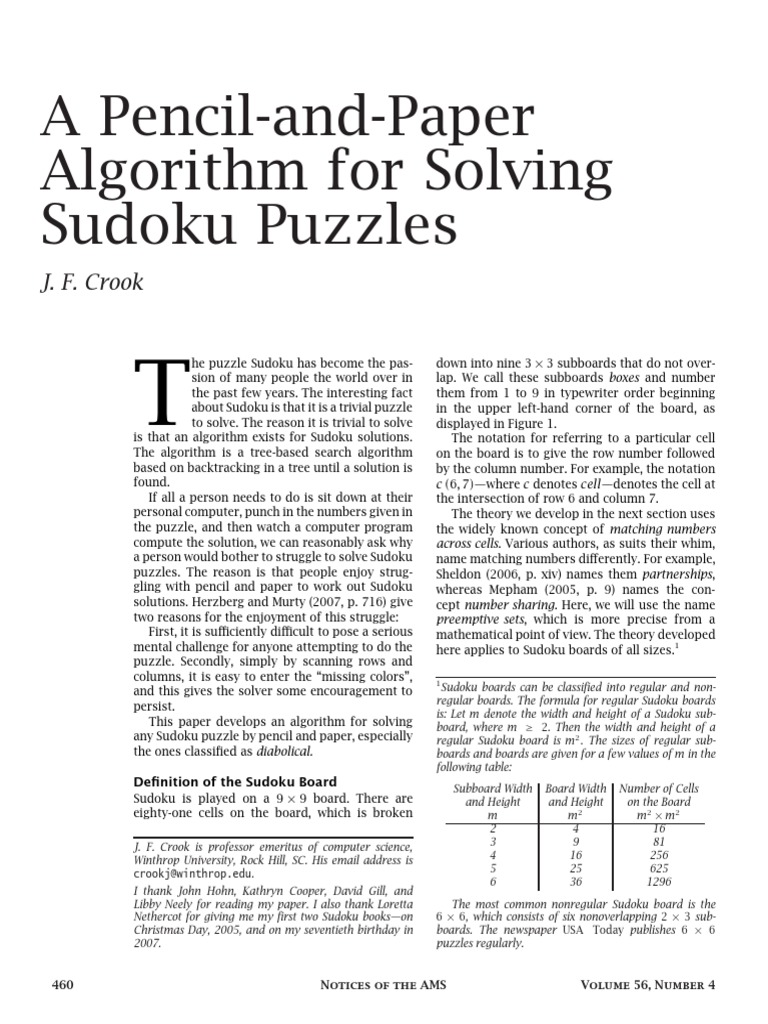 Solving Sudoku Puzzles Pdf Theoretical Computer Science Graph Theory