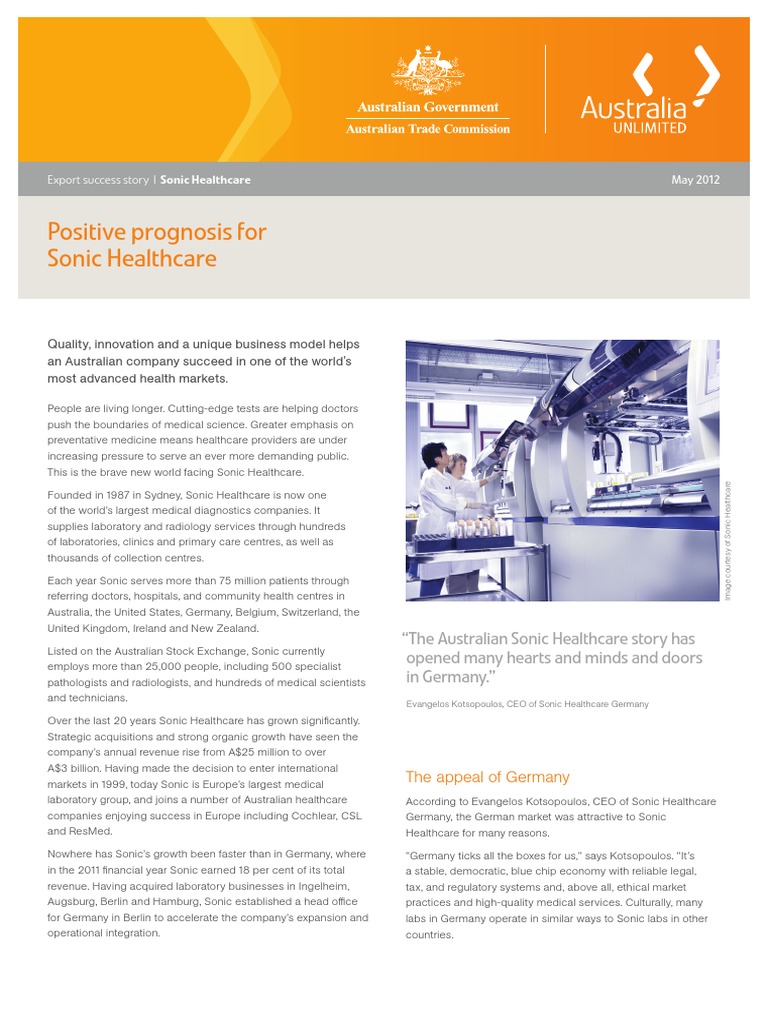 ATC CaseStudy Sonic Health | PDF | Health Care | Medical Laboratory