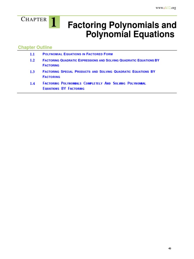 Factoring Polynomials Explained | PDF | Factorization | Quadratic Equation
