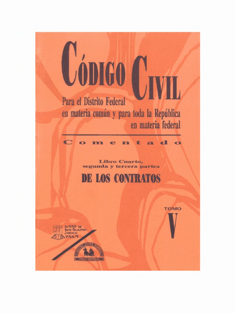 Codigo Civil Mexico Tomo V - Libro Cuarto - II y III Parte - de Los ...