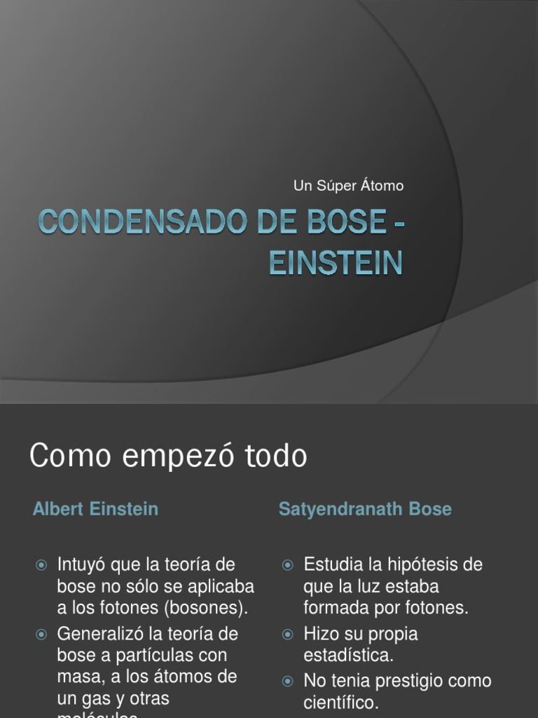 Condensado de Bose - Einstein | PDF | Importar | Fotón