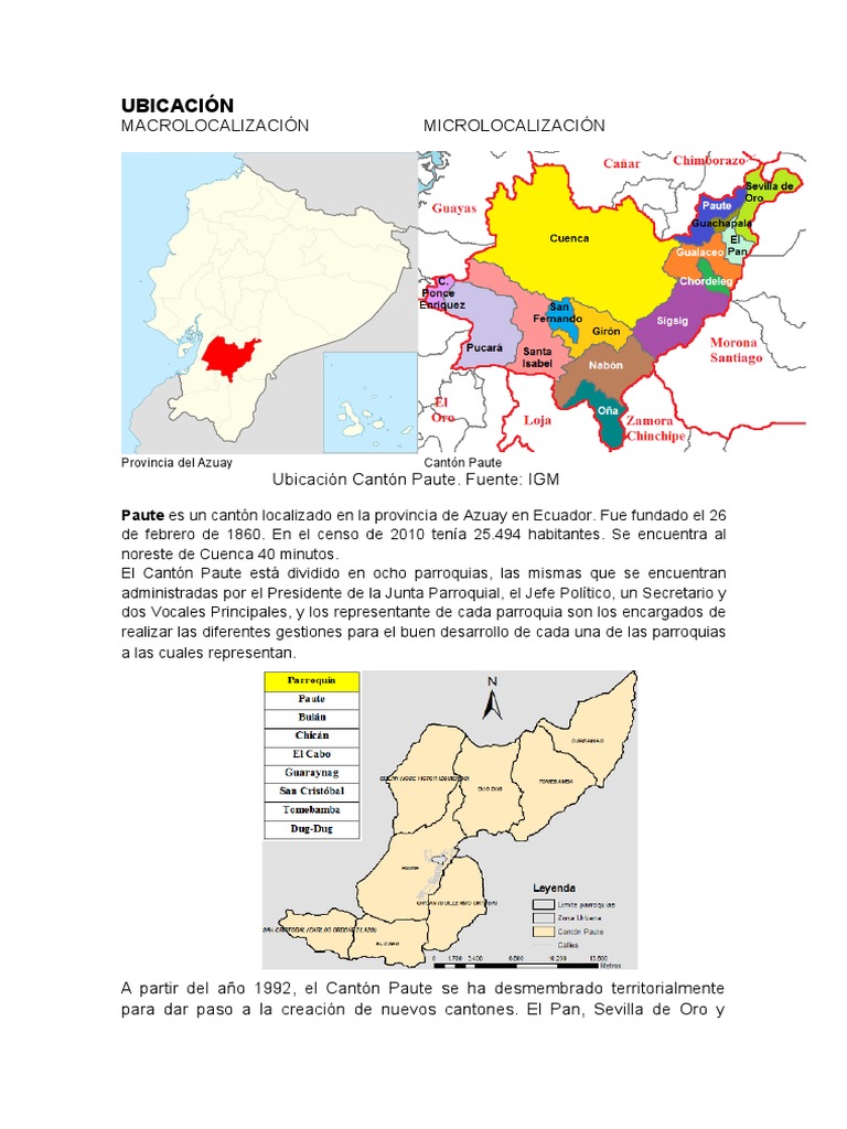 Mapa y Características del Cantón Paute | PDF | Población | Crecimiento ...