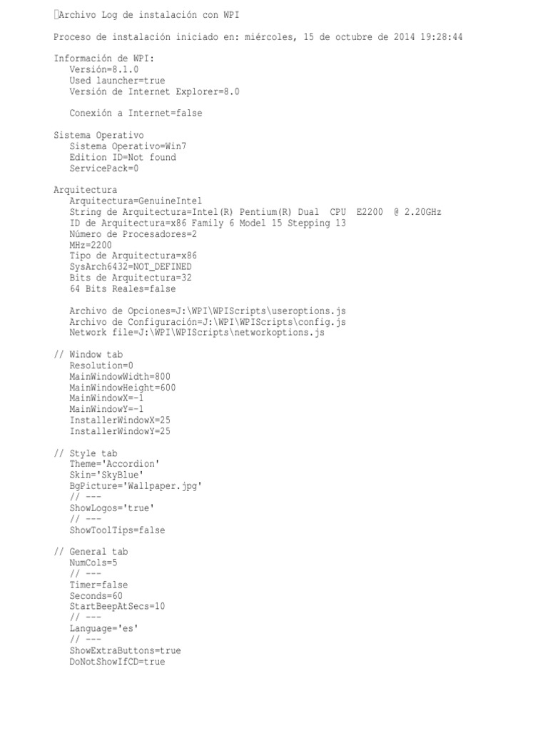 WPI Log 201 | PDF | Microsoft Windows | Software del sistema