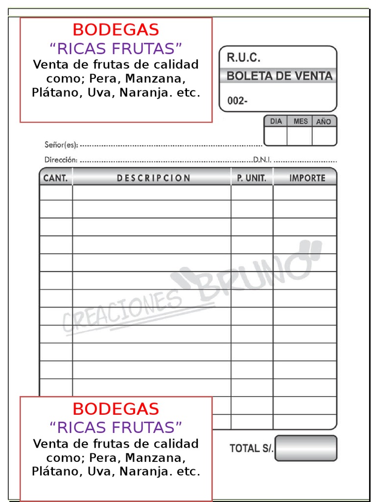 Boletas | PDF | Cocina, comidas y vino | Hogar, jardinería y bricolaje