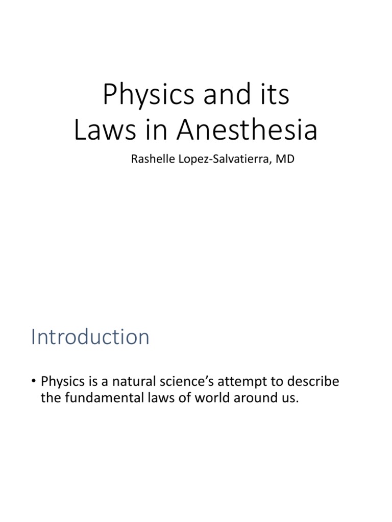 Physics Andits Laws in Anaesthesia | PDF | Diffusion | Gases
