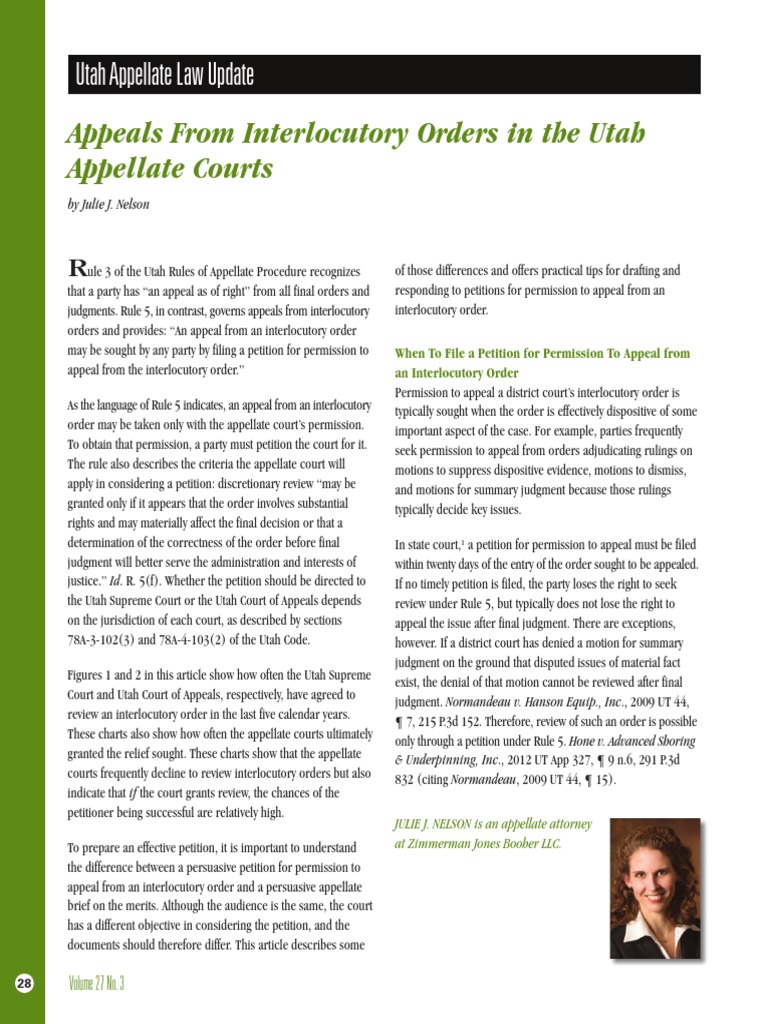Interlocutory Appeals in Utah | Interlocutory Appeal | Appeal