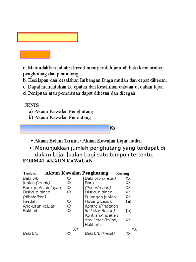 Akaun Kawalan (Nota) | PDF