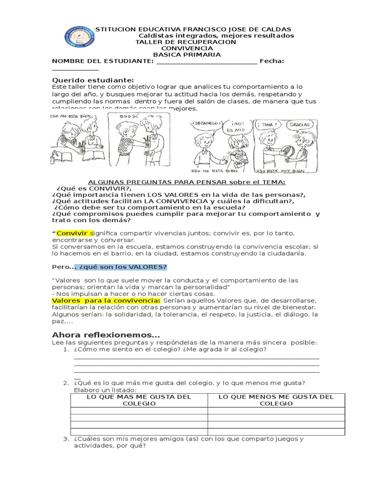 No Robar (Valores) | Tolerancia | Comportamiento