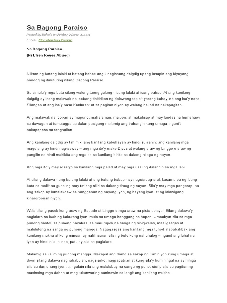 Sa Bagong Paraiso | PDF