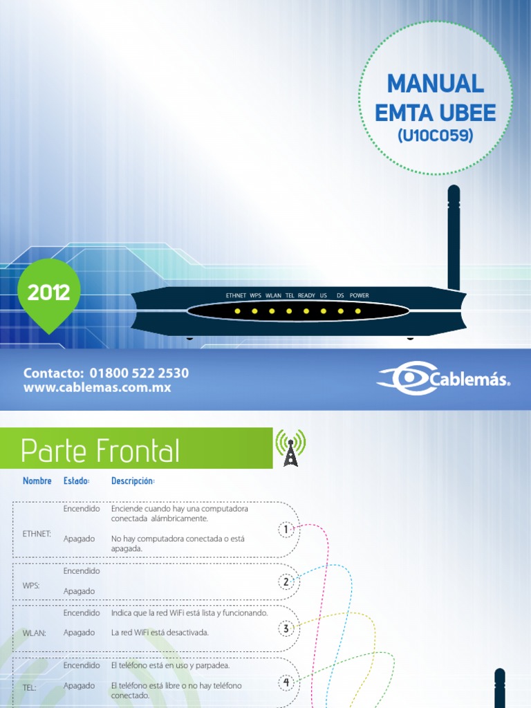 Modem UBee Arreglar Cable Mas Listo 2 Minutos 3 Pasos | PDF