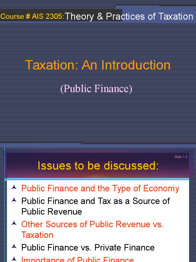 An Introduction to Public Finance and Taxation: Understanding the ...