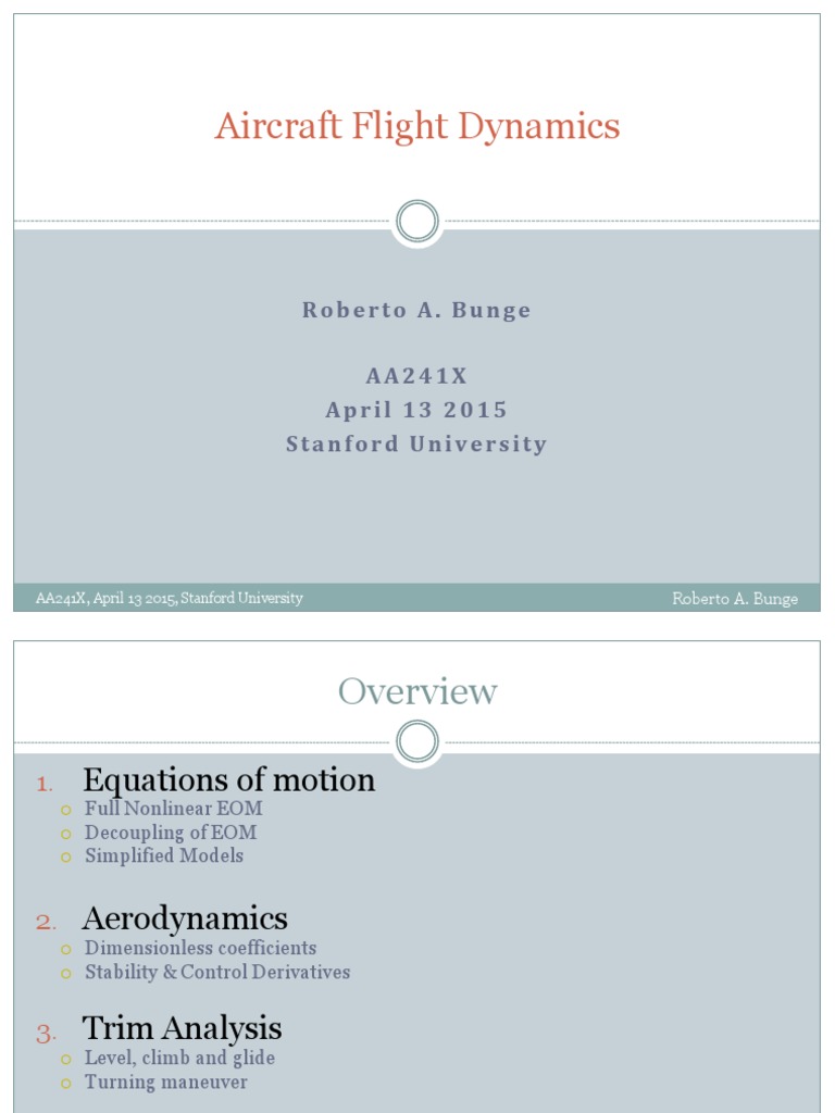 Aircraft Flight Dynamics 2015 - 04 - 13 PDF | PDF | Flight Dynamics (Fixed Wing Aircraft) | Flight