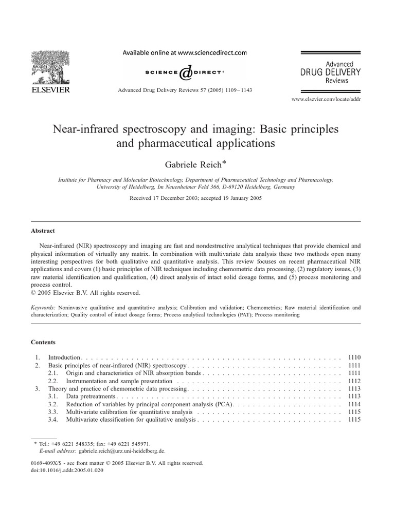Basic Principal of NIR PDF | PDF | Principal Component Analysis ...