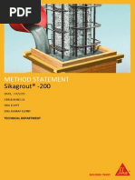 Method of Statement For Sika Grout-215 | PDF | Concrete | Water