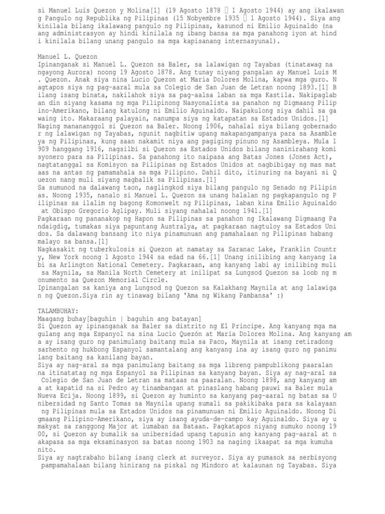 Manuel L. Quezon | PDF