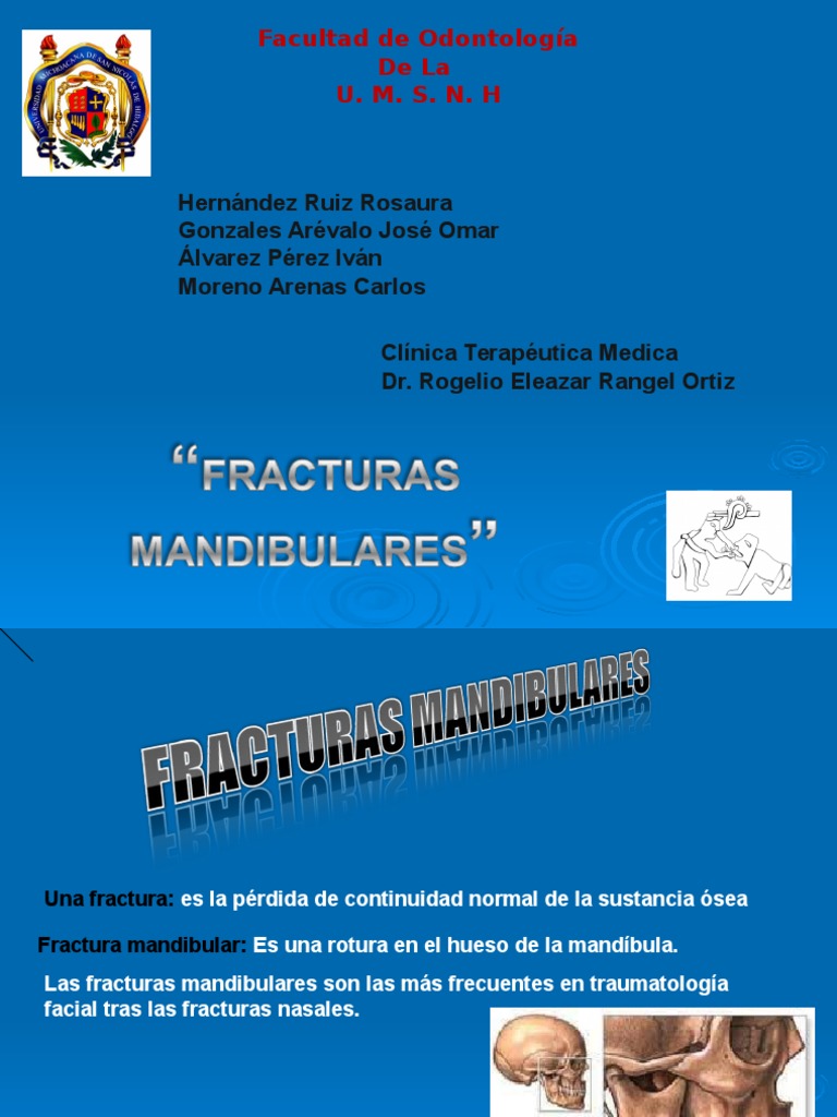 Clasificación y tratamiento de fracturas mandibulares | PDF | Ciencia y ...