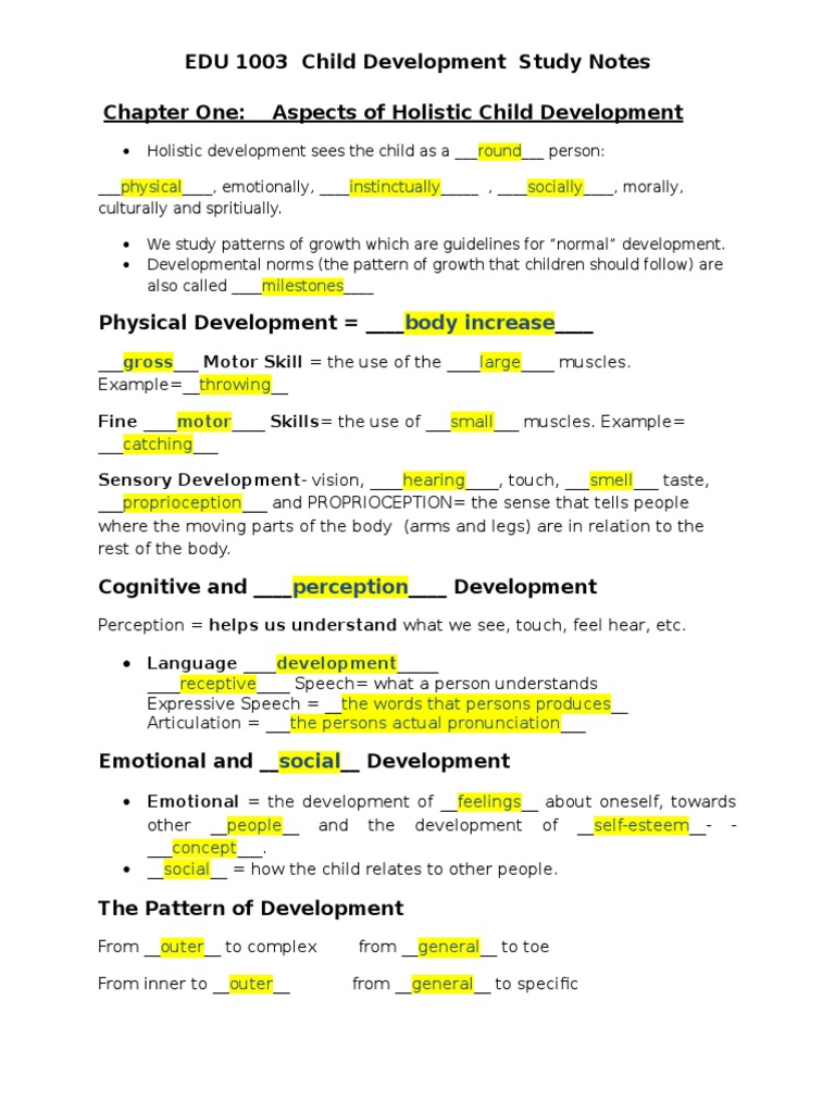 Holistic Child Development Overview | PDF | Career & Growth | Science ...