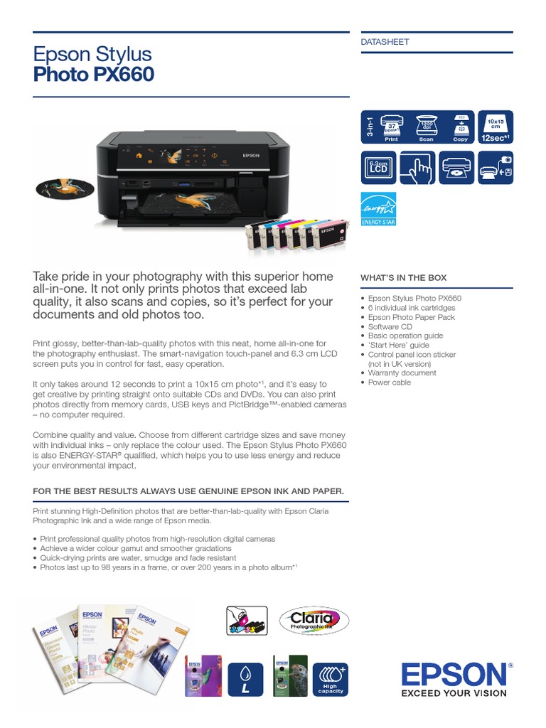 Epson Stylus Photo PX660 Brochures 2 | Secure Digital | Printer (Computing)