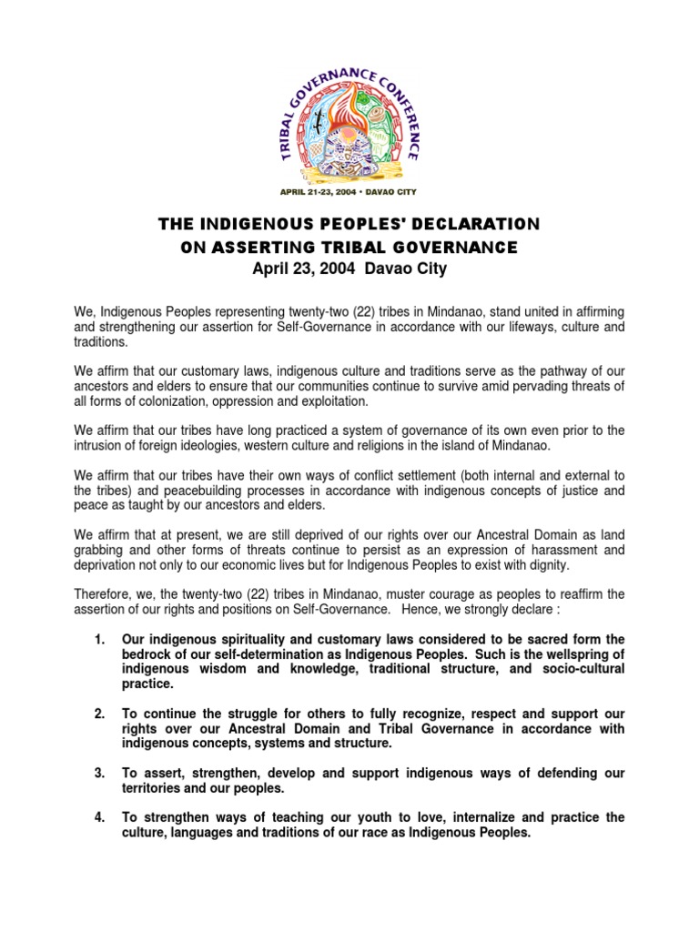 Tribal Declaration Mindanao | PDF | Indigenous Peoples | Tribe