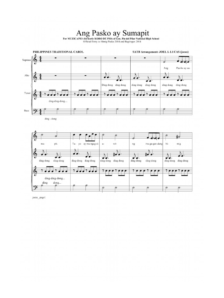 Ang PASKO Ay Sumapit by Jocas Sagittarius | PDF