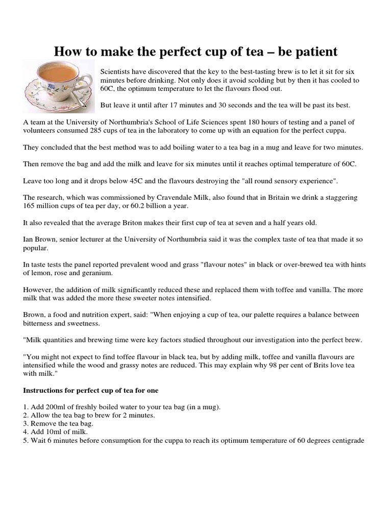 How To Make A Cup of Tea... | PDF | Wellness