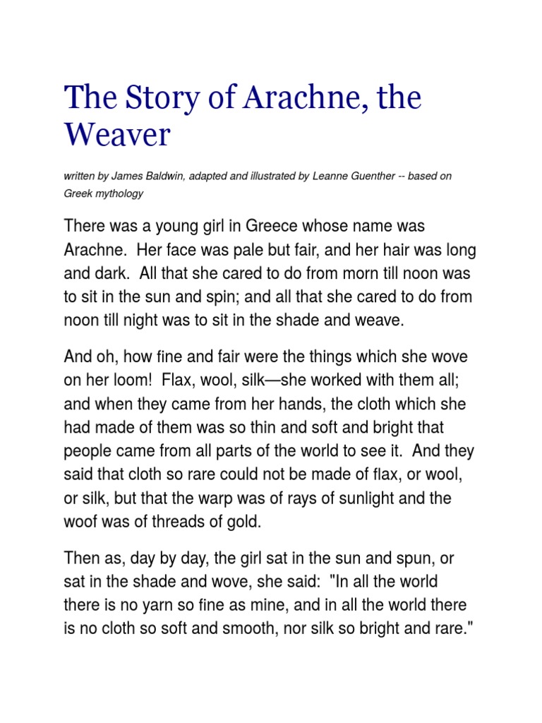 The Story of Arachne | PDF | Weaving | Clothing Industry