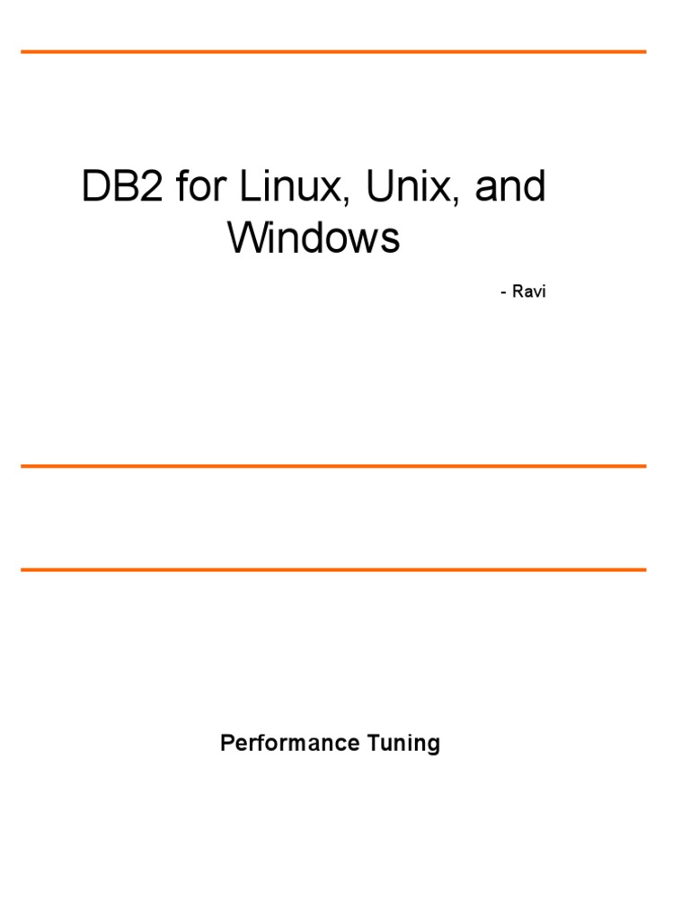 13 Performance Tuning | PDF | Database Index | Ibm Db2