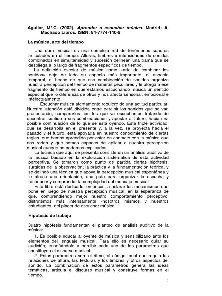 La Percepción Musical | PDF | Percepción | Formas musicales