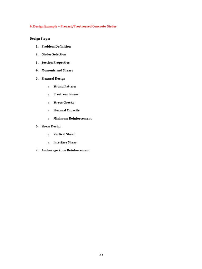 Precast Prestressed Concrete Girder Bridge - Design Example | PDF ...