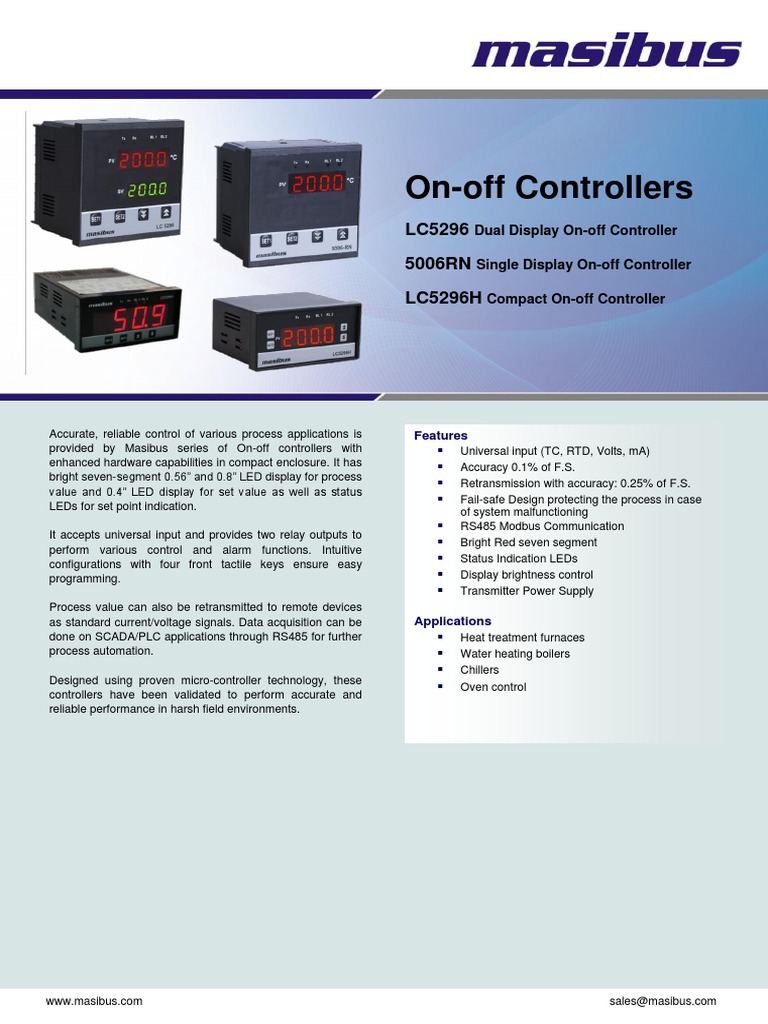 lc5296 5006rn lc5296h On-Off Controllers PDF | PDF | Light Emitting ...