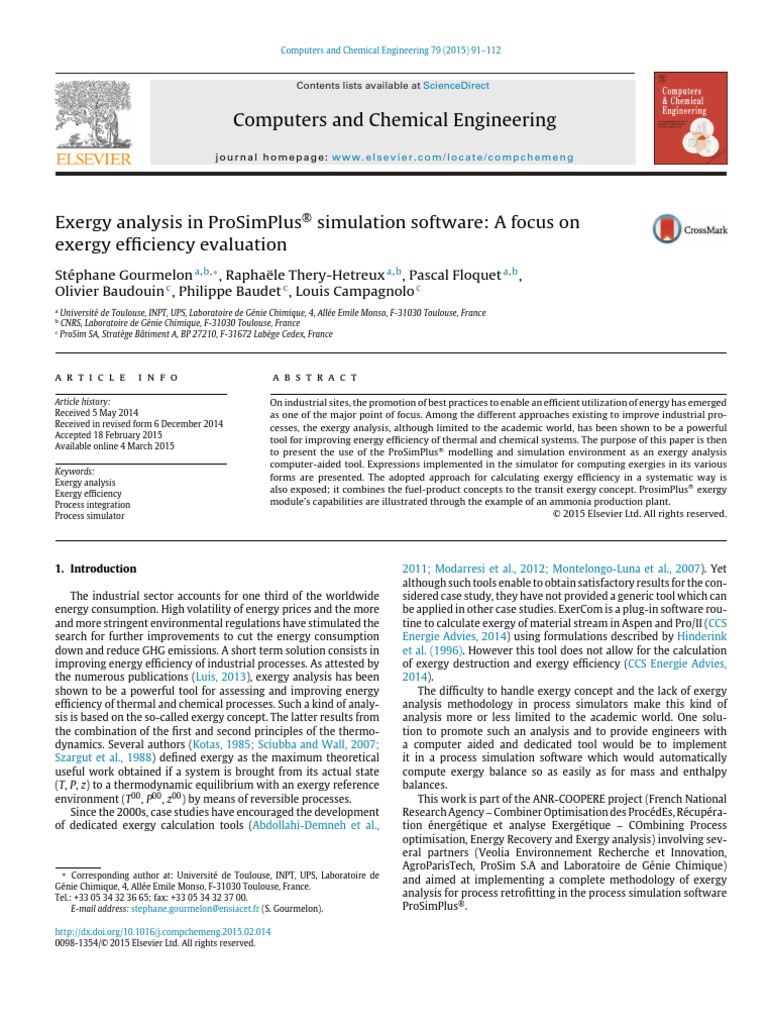 Exergy Analysis in ProSimPlus Simulation | PDF | Exergy | Heat