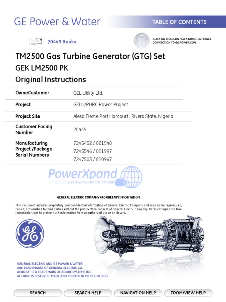 GE Power & Wat Er: TM2500 Gas Turbine Generator (GTG) Set | PDF ...