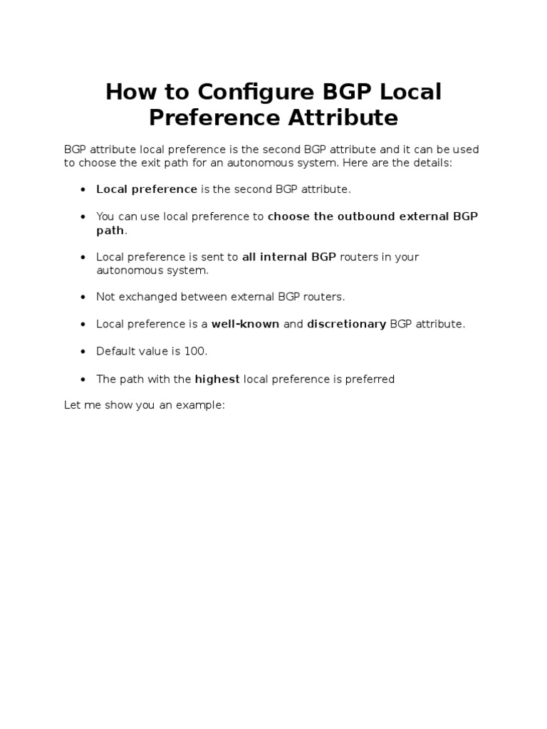How To Configure BGP Local Preference Attribute | PDF | Internet | Digital Technology