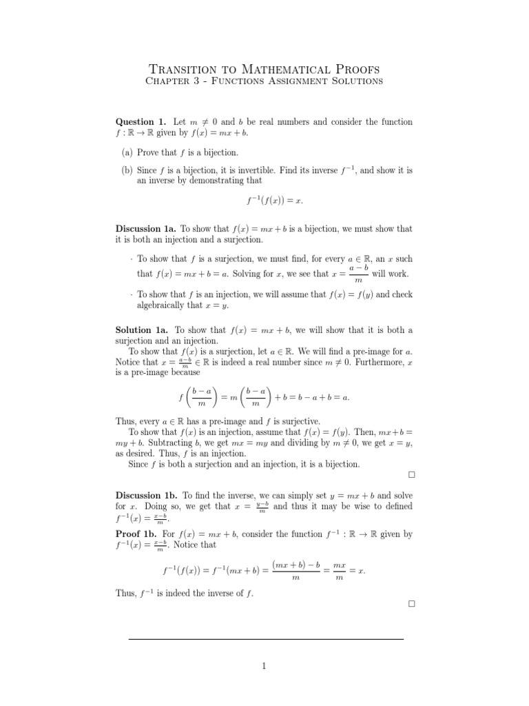 Math Proofs for Advanced Students | PDF | Function (Mathematics ...
