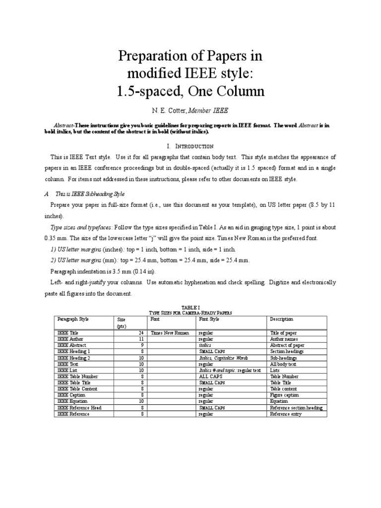 Preparing Papers in IEEE Style | PDF | Typefaces | Bracket